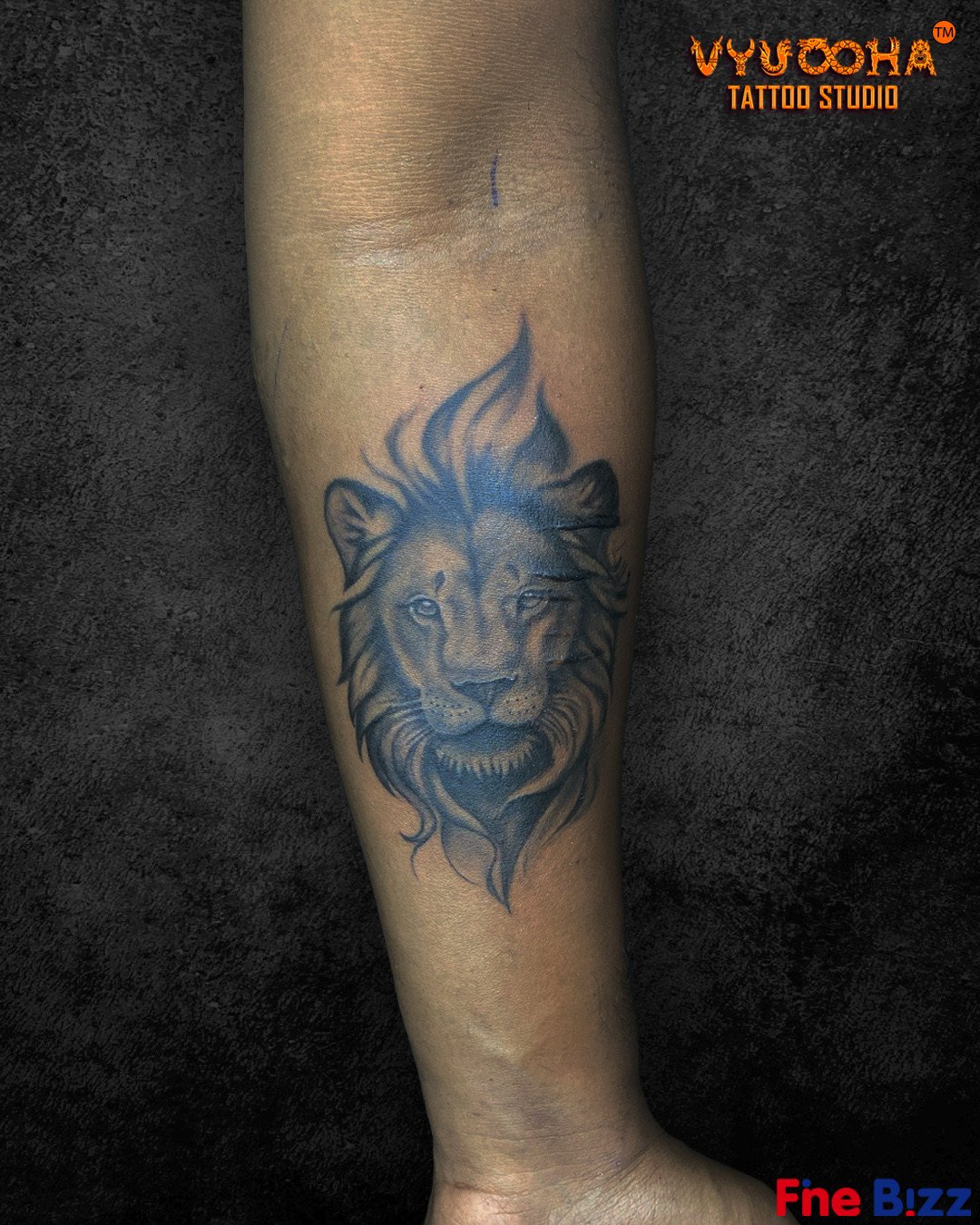 Majestic Lion Tattoo – Symbol of Strength, Courage & Leadership" - FineBizz